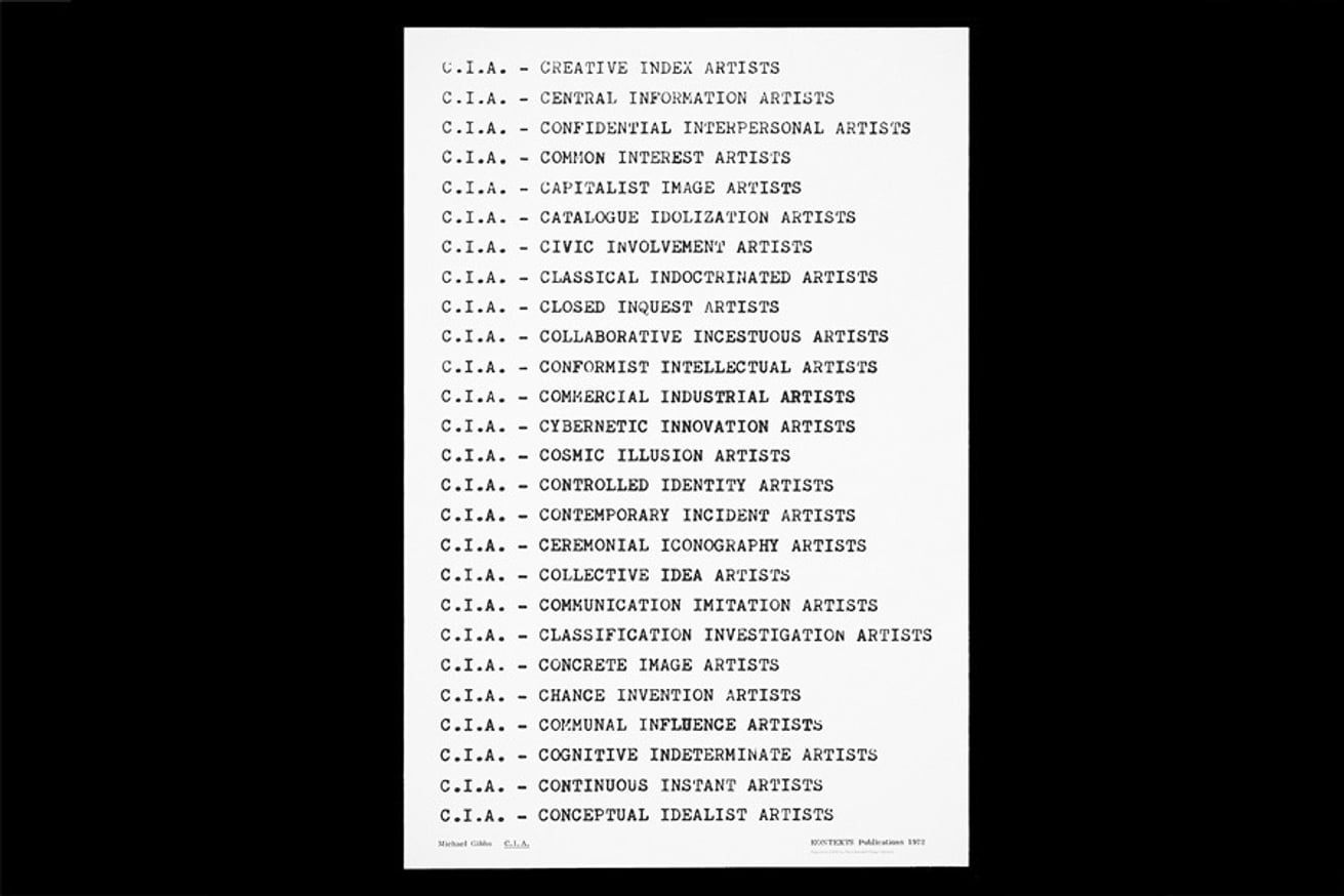 Michael Gibbs - CIA Poster - Printed Matter