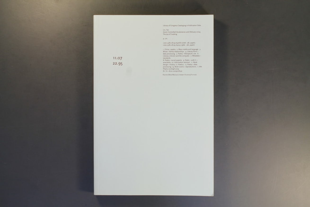 Tan Lin - Seven Controlled Vocabularies and Obituary 2004. The Joy of ...