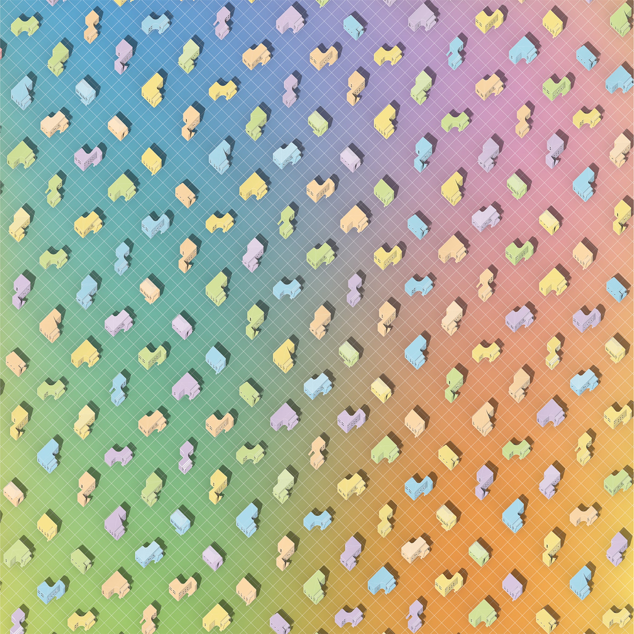 Axonometric Grid Drawing - Columbia GSAPP