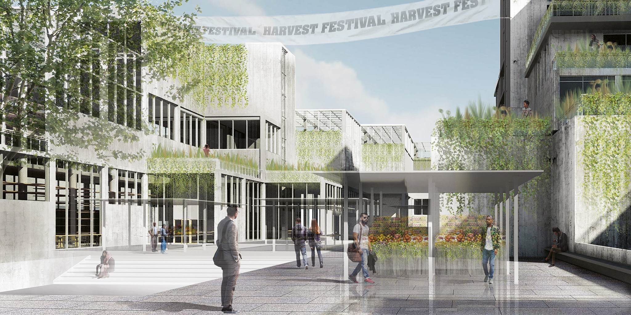 Exterior Perspective Drawing - Columbia GSAPP