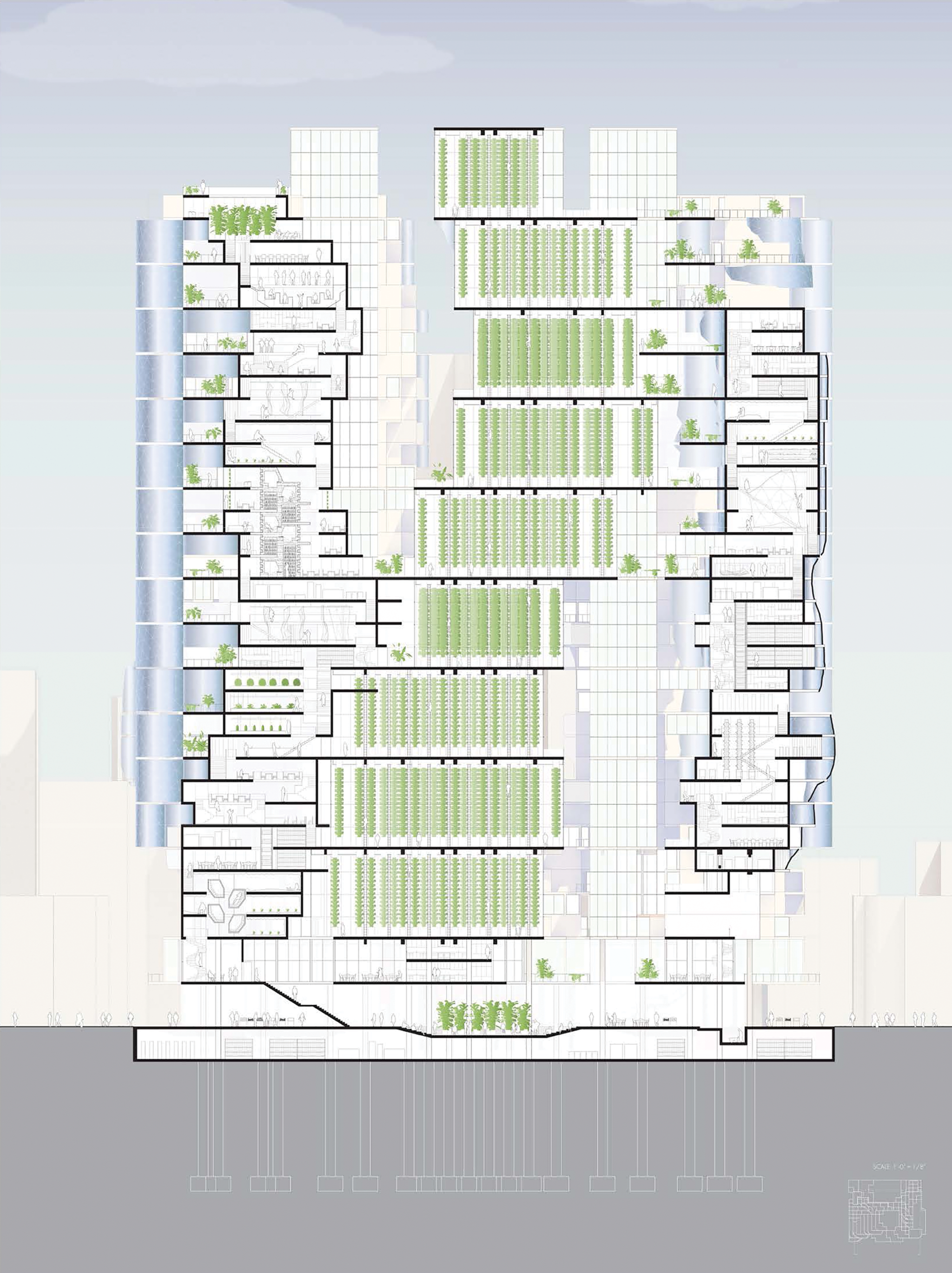 Unrolled Section Drawing - Columbia GSAPP