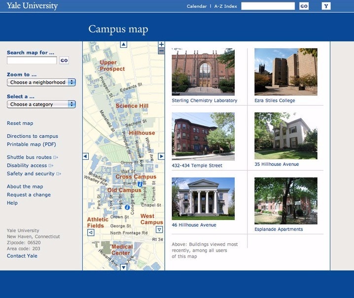 Yale University Campus Map