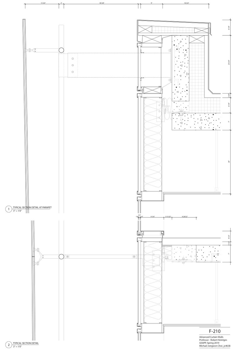 Parapet Detail Curtain Wall