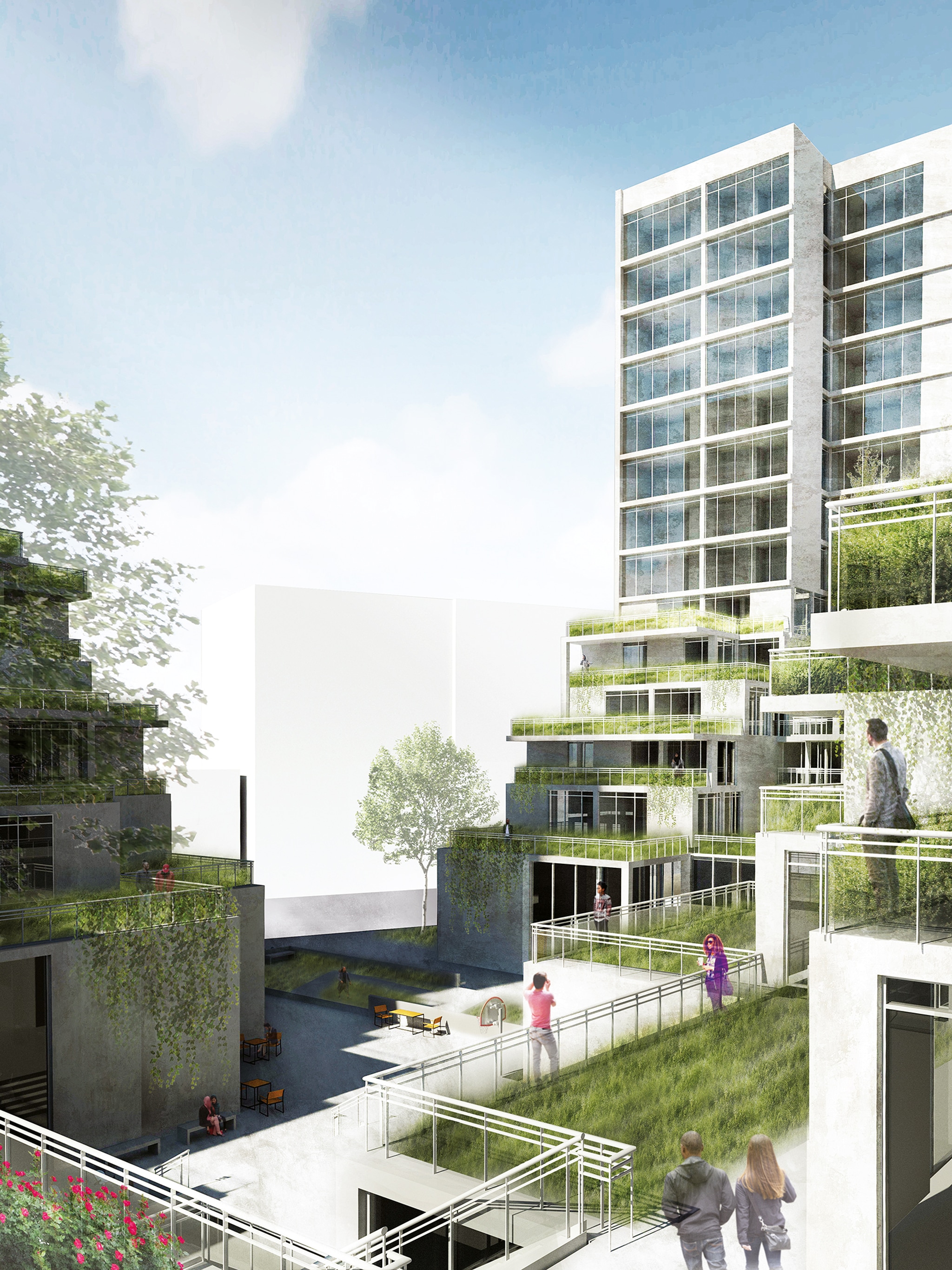 Exterior Perspective Drawing - Columbia GSAPP