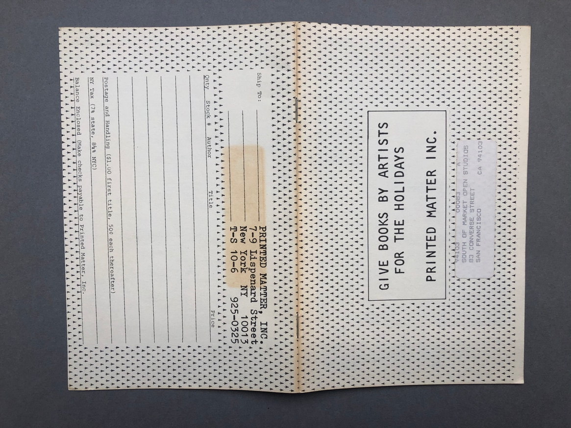 Printed Matter - Printed Matter Inc. : Give Books By Artists For The ...