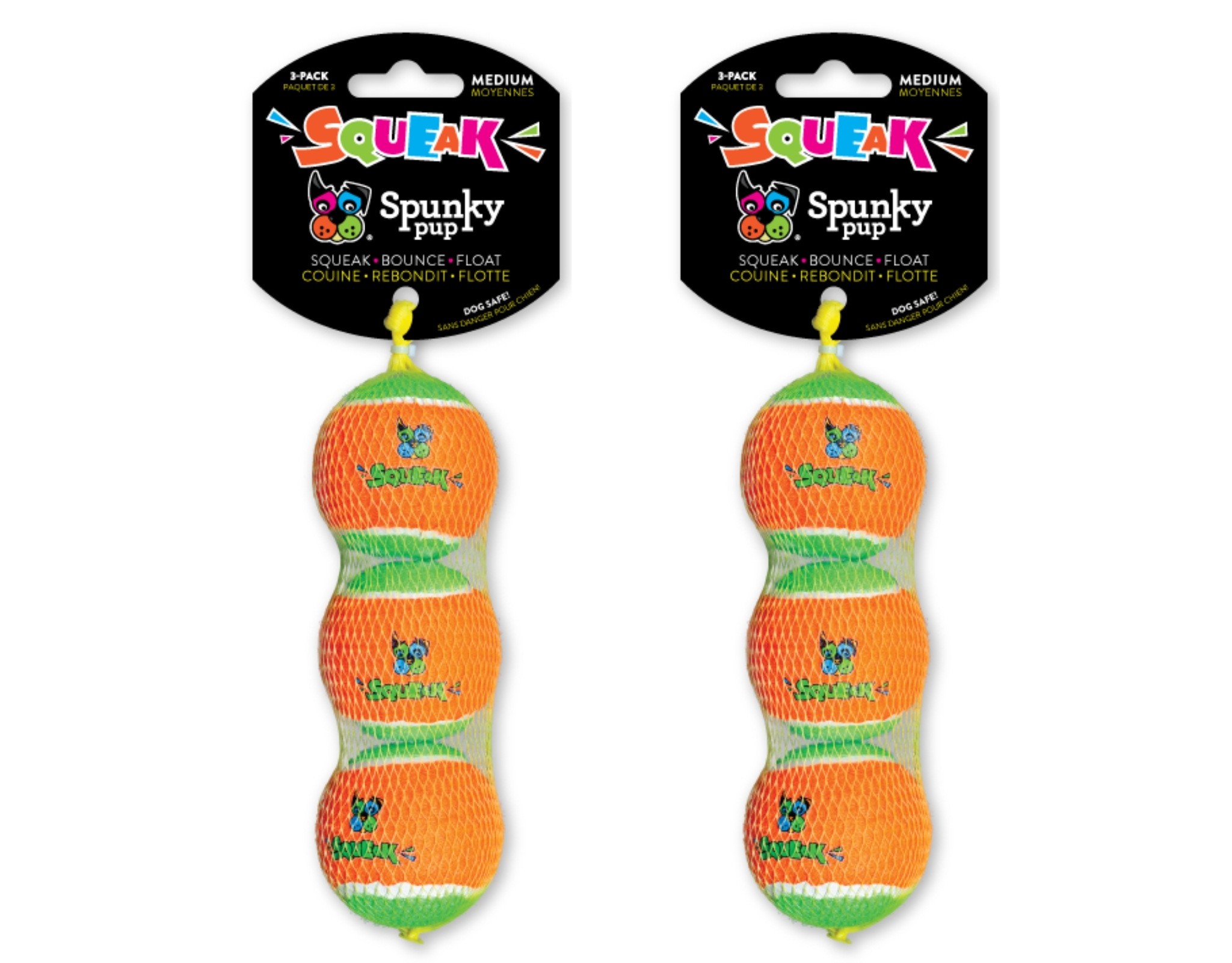 Squeaky Tennis Ball 3-Pack x2 | Dogly