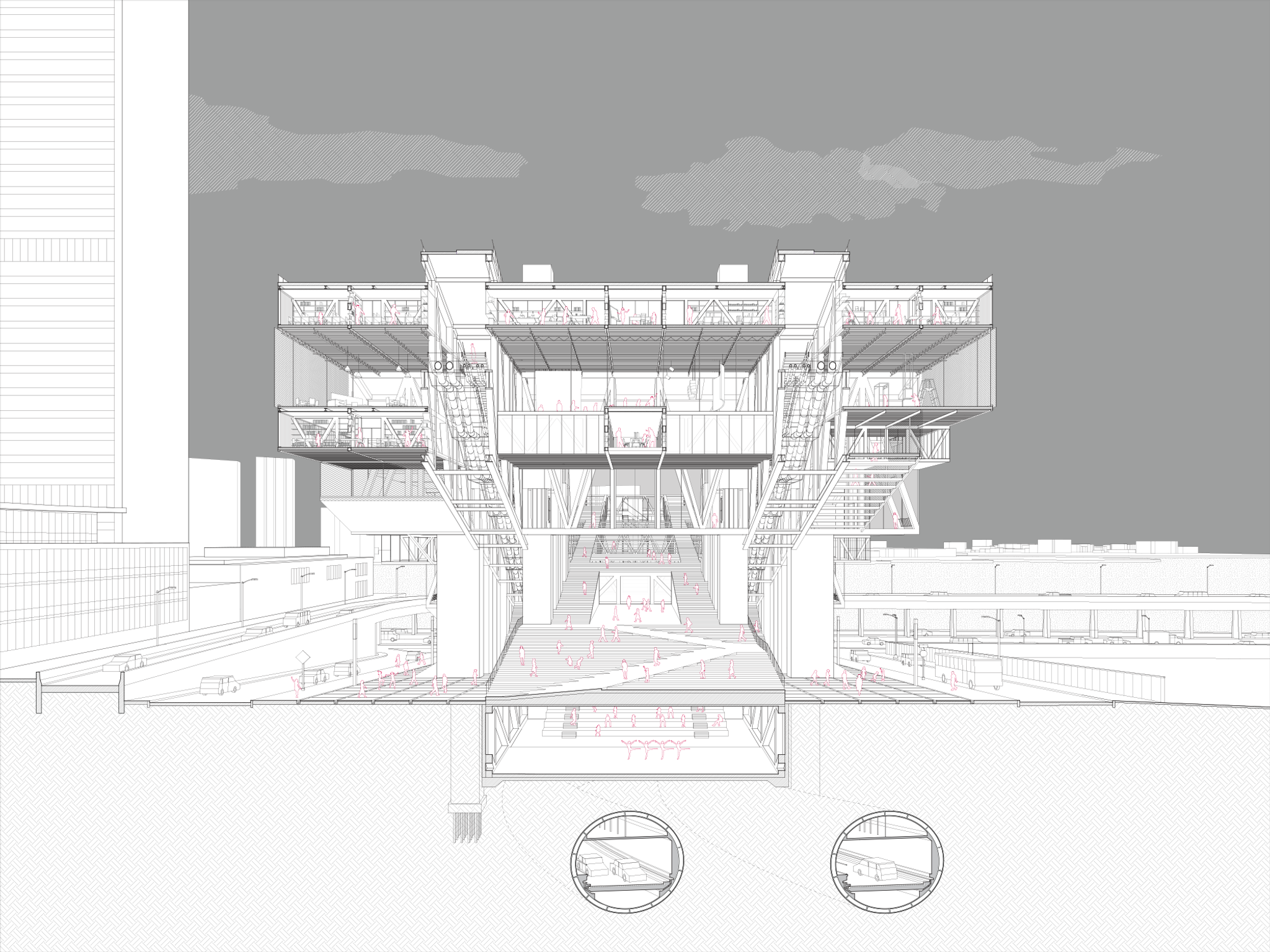 Cross Section Perspective - Columbia GSAPP
