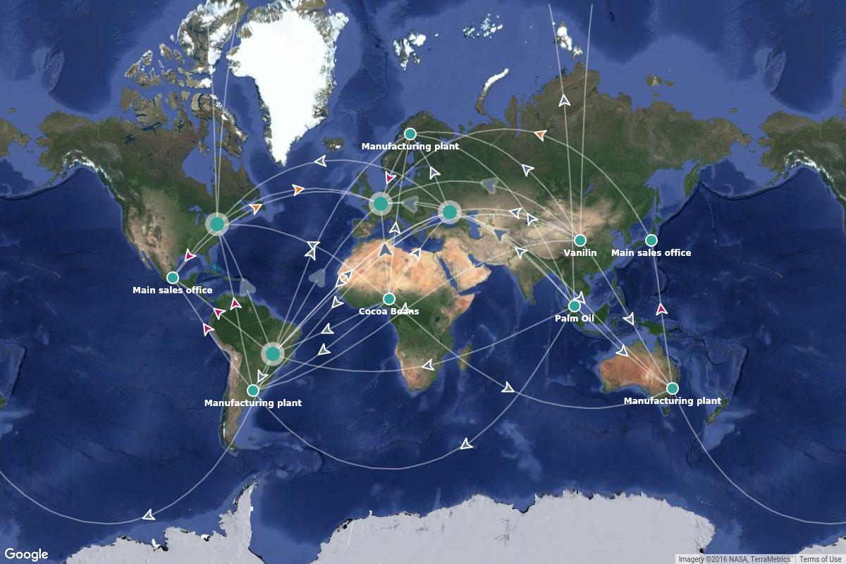 Ferrero Nutella Commodity Chain Map on Sourcemap