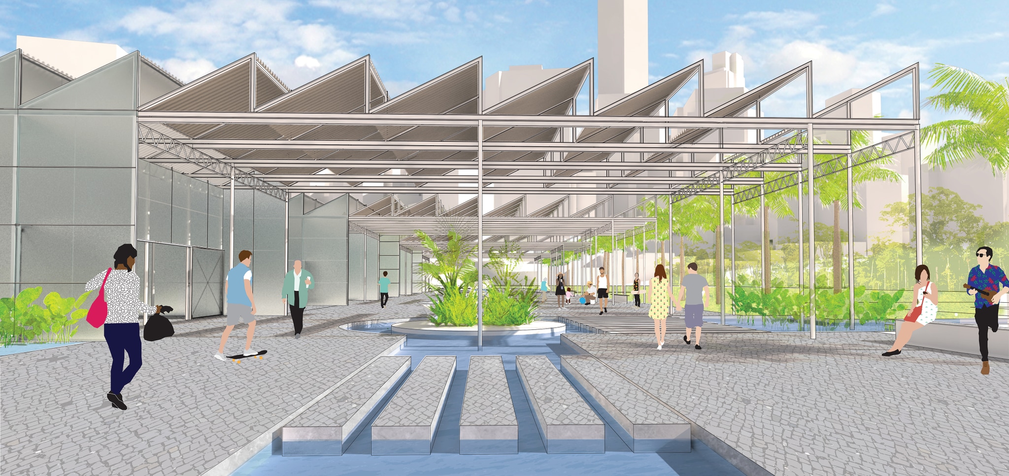 Exterior Rendered View - Columbia GSAPP