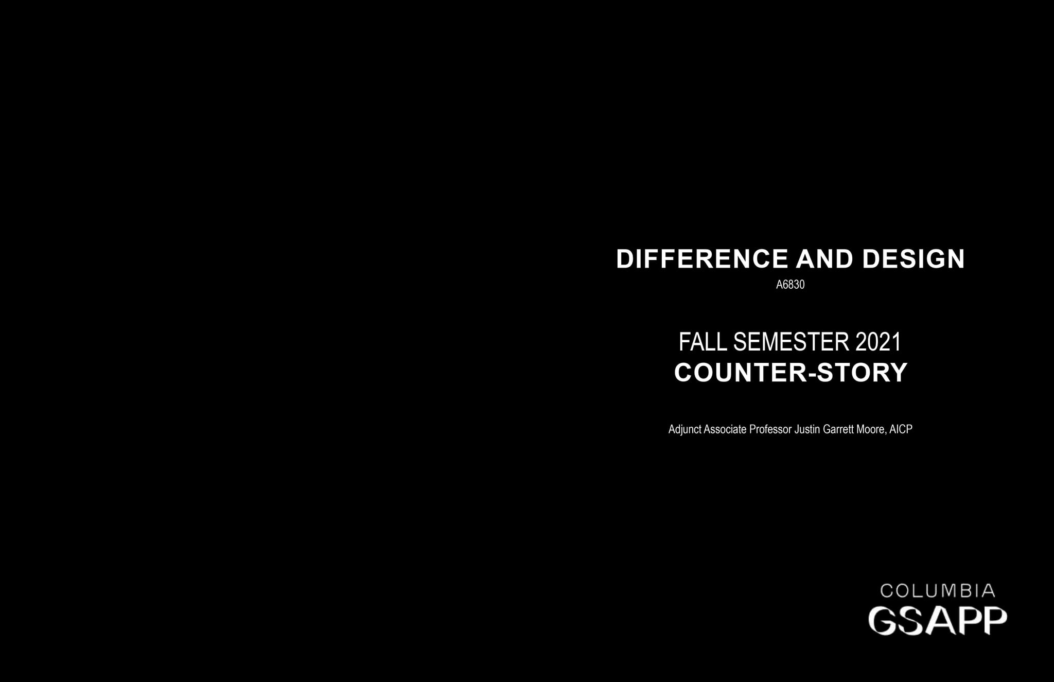 Difference and Design Counter Story - Columbia GSAPP
