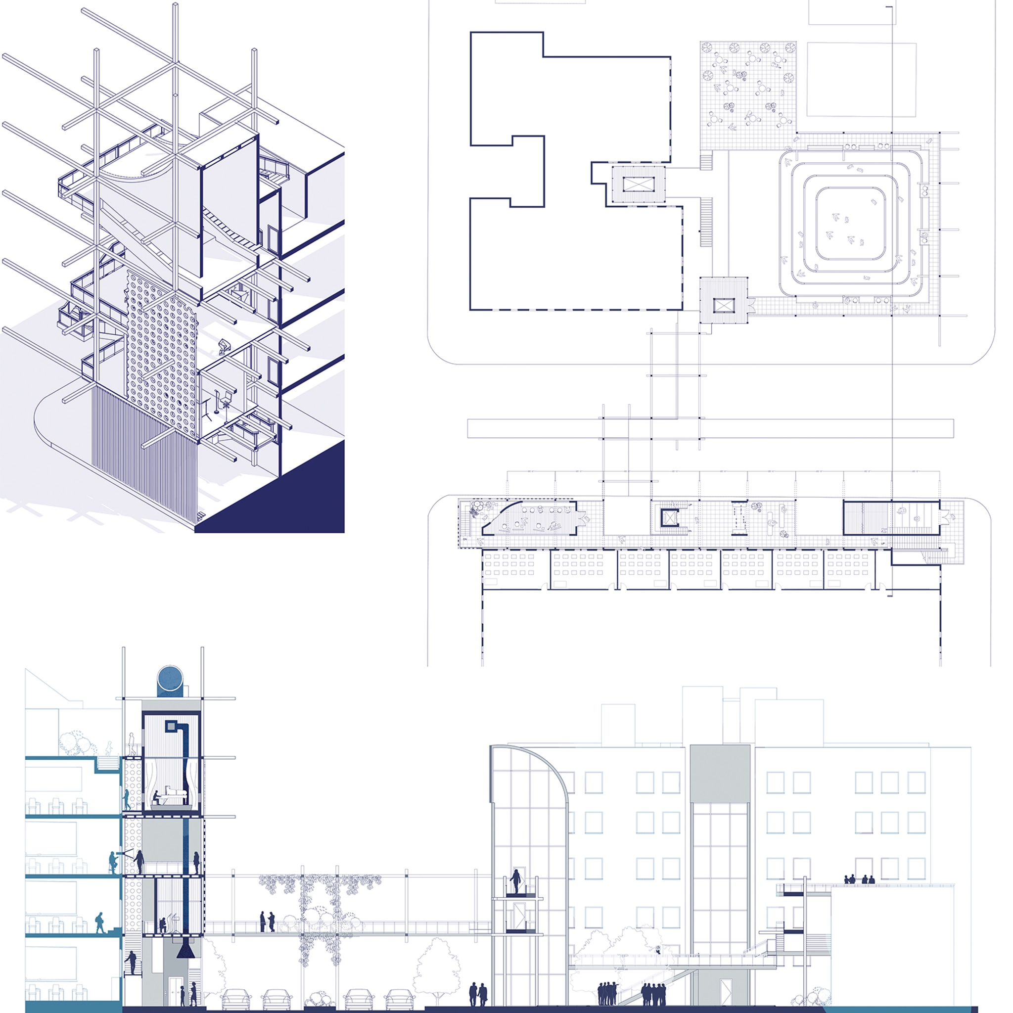 Plan and Section Drawing - Columbia GSAPP