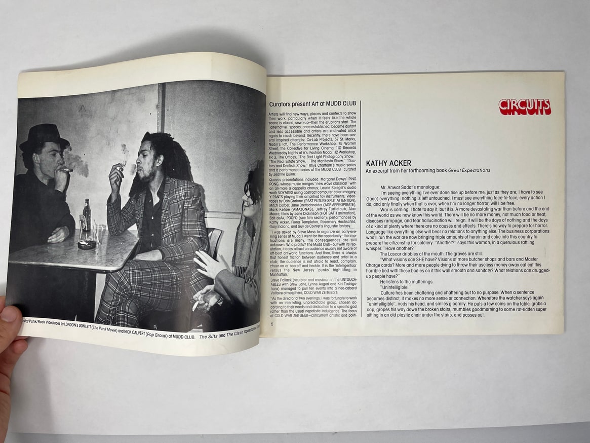 Judith Aminoff, Kathy Acker, Joseph Kosuth, Carolee Schneemann, Joan ...