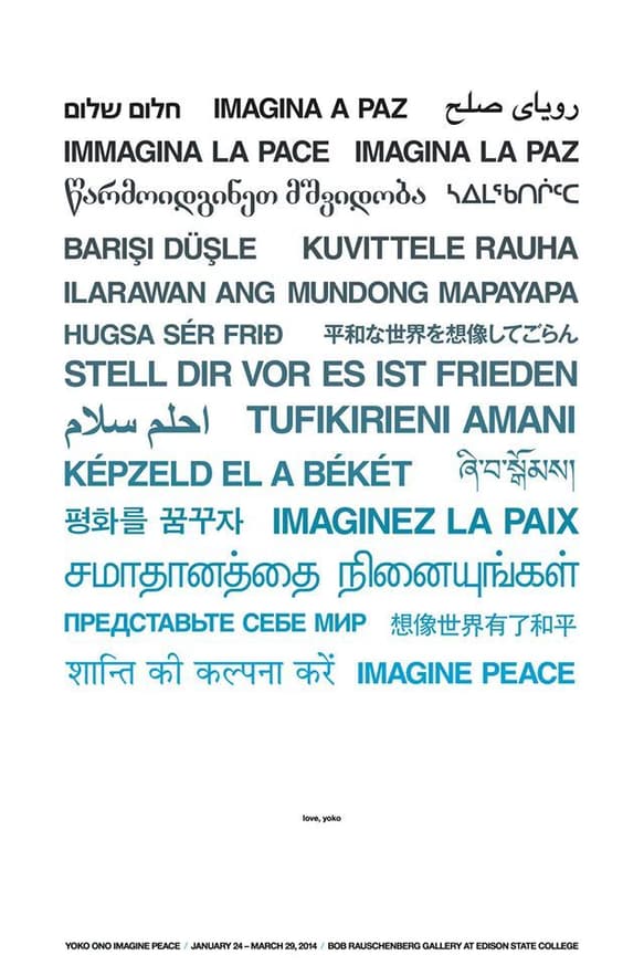 Yoko Ono - IMAGINE PEACE Poster - Printed Matter