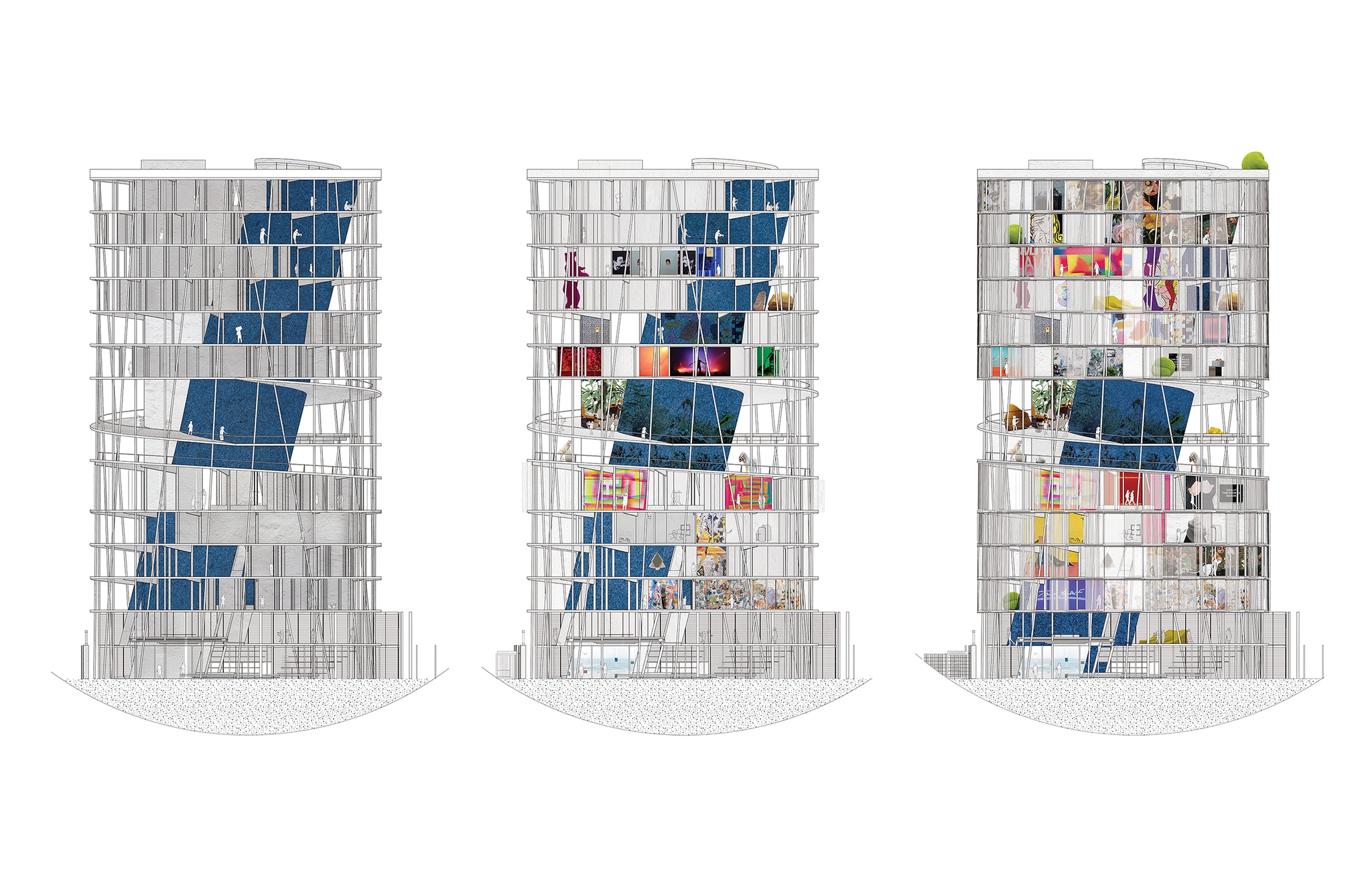 Elevation Process Drawing - Columbia GSAPP