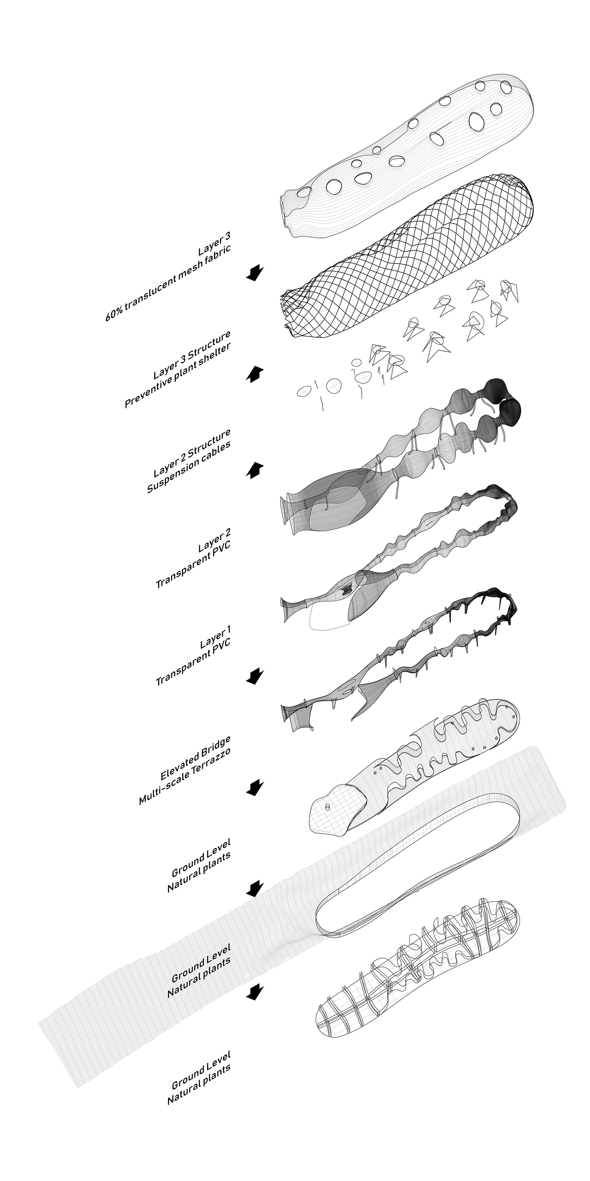 Exploded Axonometric Drawing - Columbia GSAPP