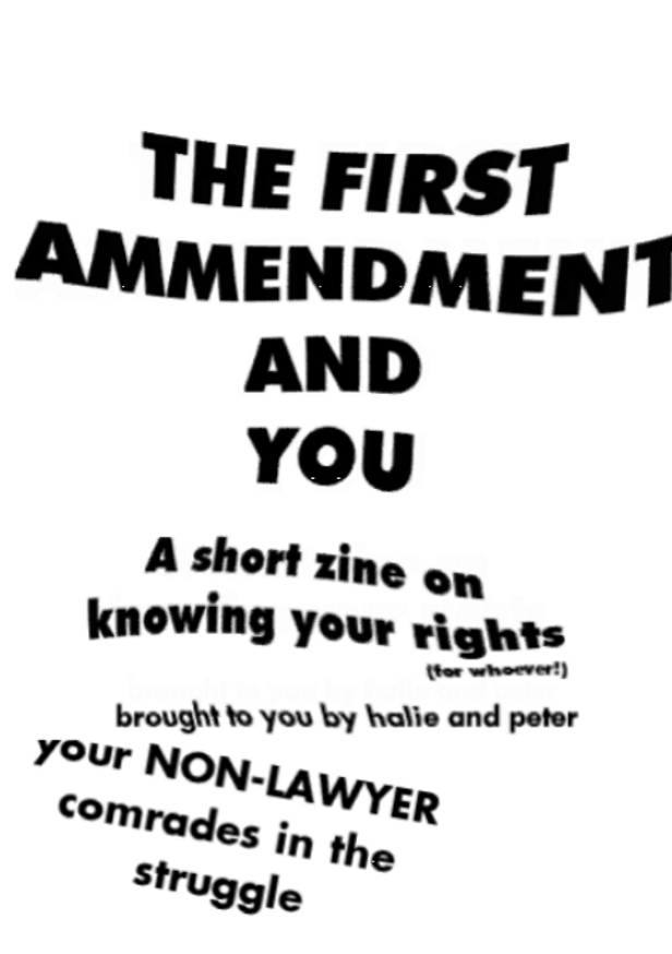 Halie and Peter - The First Amendment and You: a short zine about ...