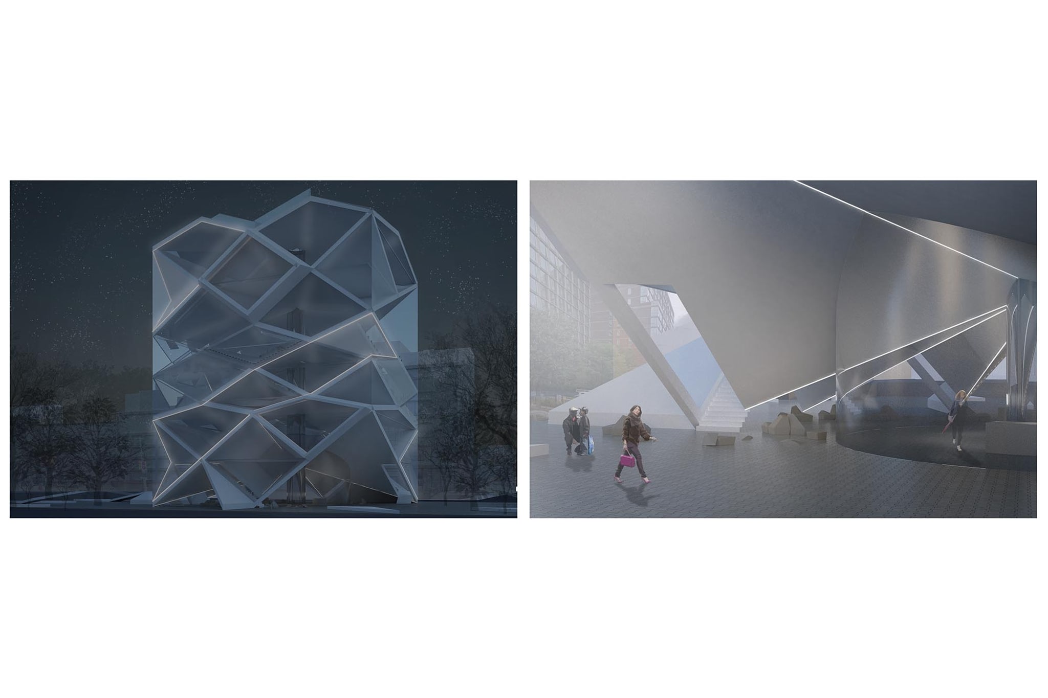 Exterior Perspective Drawing - Columbia GSAPP