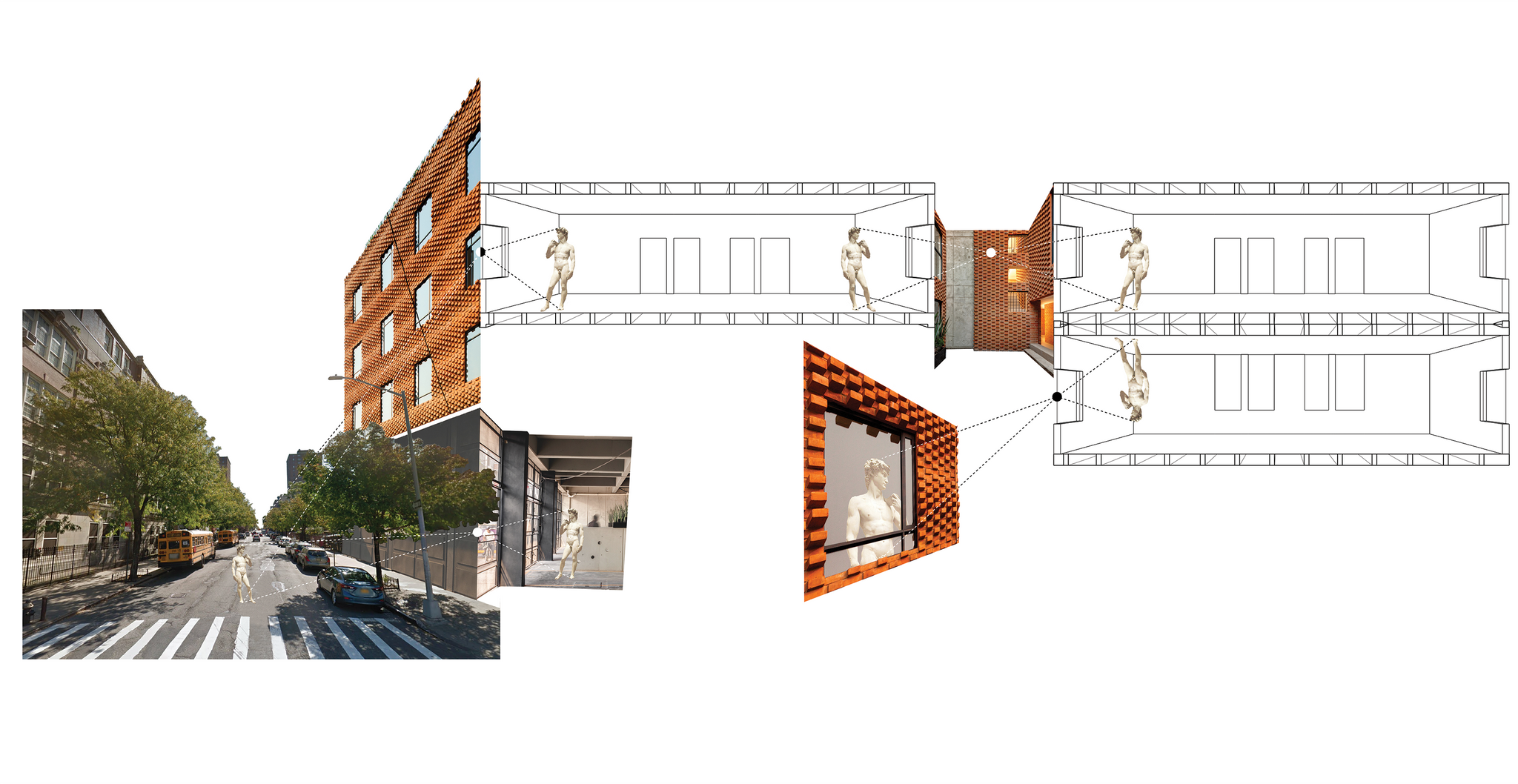 Precedent Collage Drawing - Columbia GSAPP