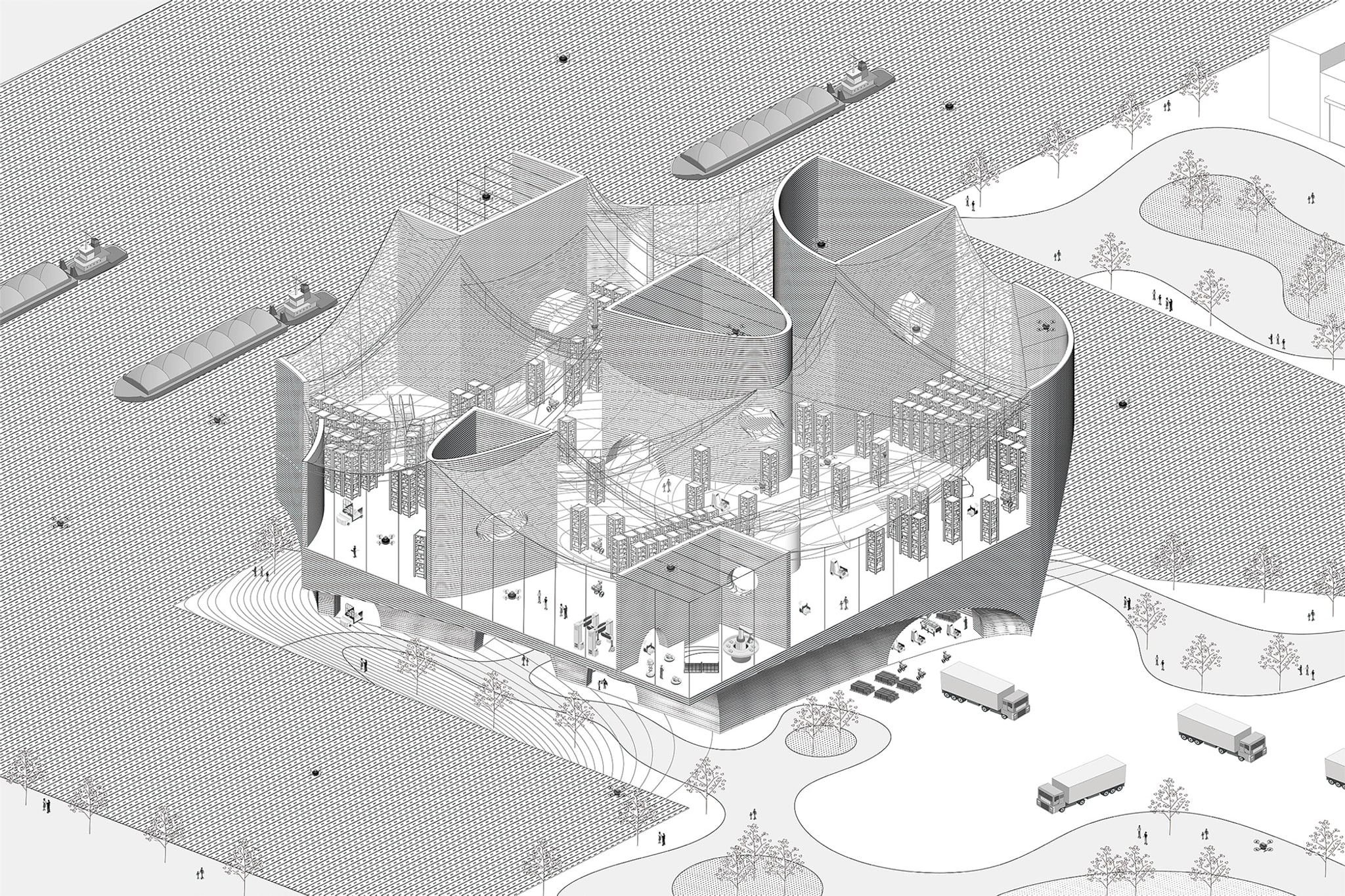 Axonometric Drawing - Columbia GSAPP
